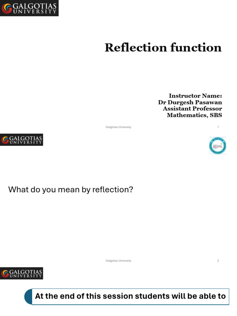 Lec-19 Reflection Function | PDF