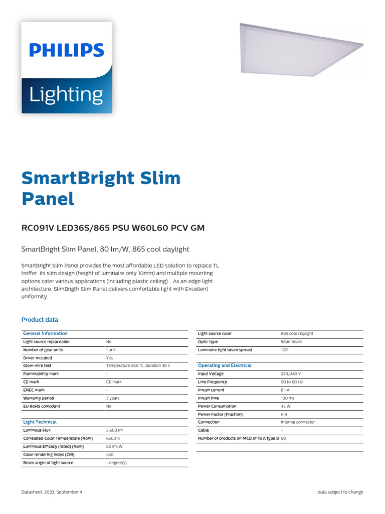 Philips Lighting Datasheet, - Luxury City (YDGT Data Center), I.E.M ...