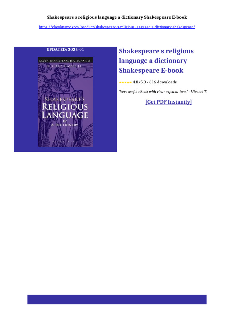 Shakespeare S Religious Language A Dictionary Shakespeare Ebook ...