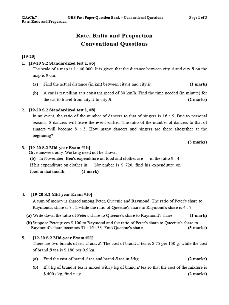 (19-24) 2A-Ch.7-Rate, Ratio and Proportion - CQ 3 | PDF | Chess ...
