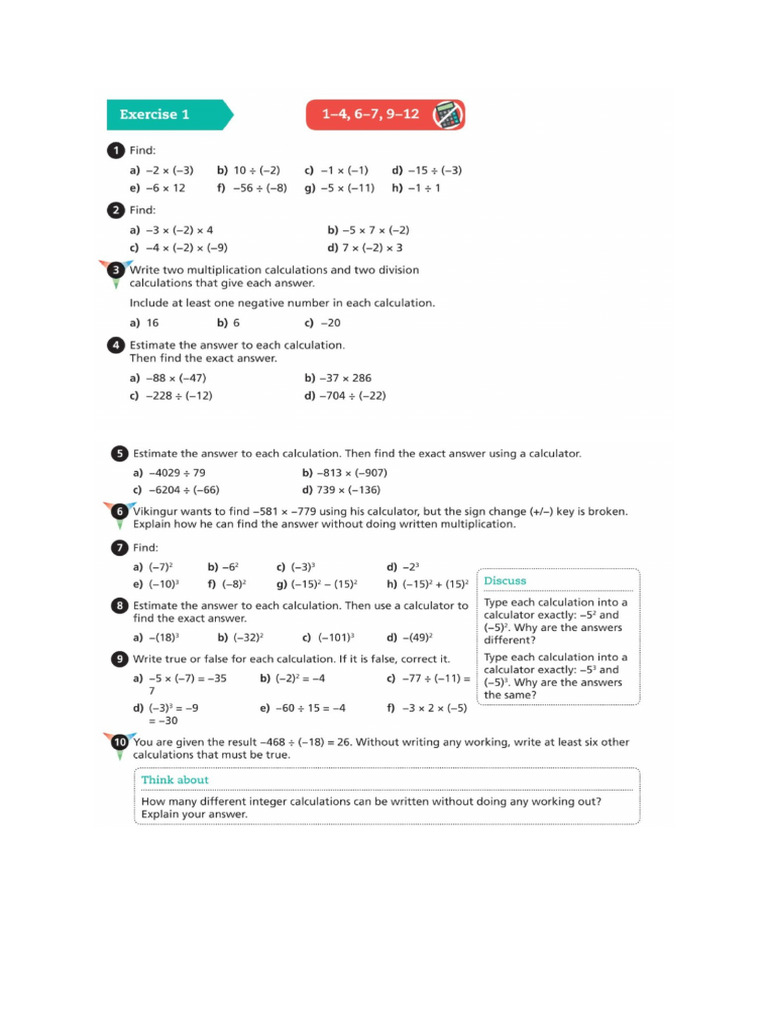 Form 1 Exercise Practice | PDF