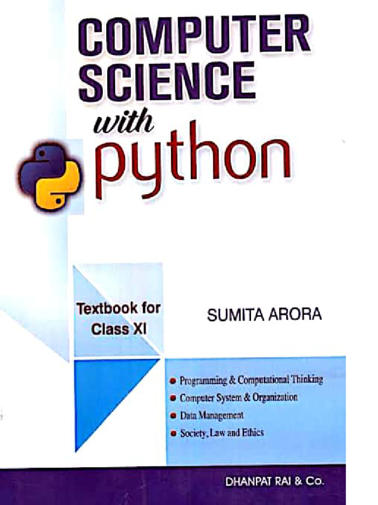 Sumita Arora Class Xi Computer Science With Python PDF | PDF