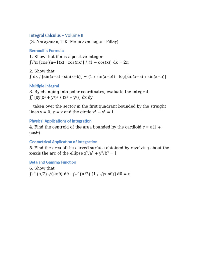 Integral Calculus Math Format | PDF