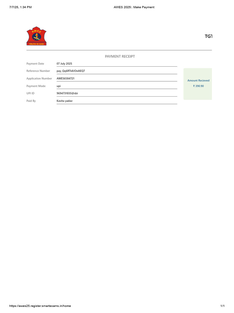 AWES 2025 - Make Payment | PDF