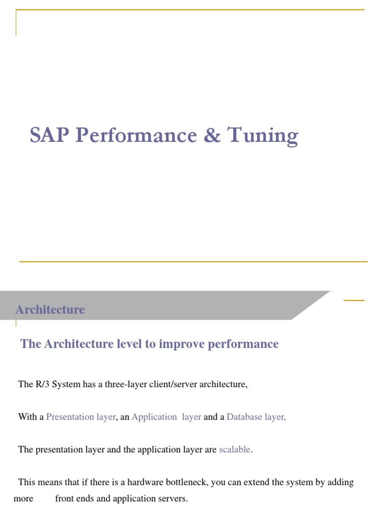 Sap Performance Tuning Pdf Sql Databases