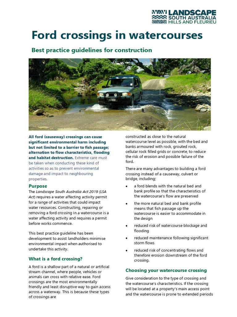 Ford Crossing Best Practice Guideline For Construction June 2021 | PDF ...