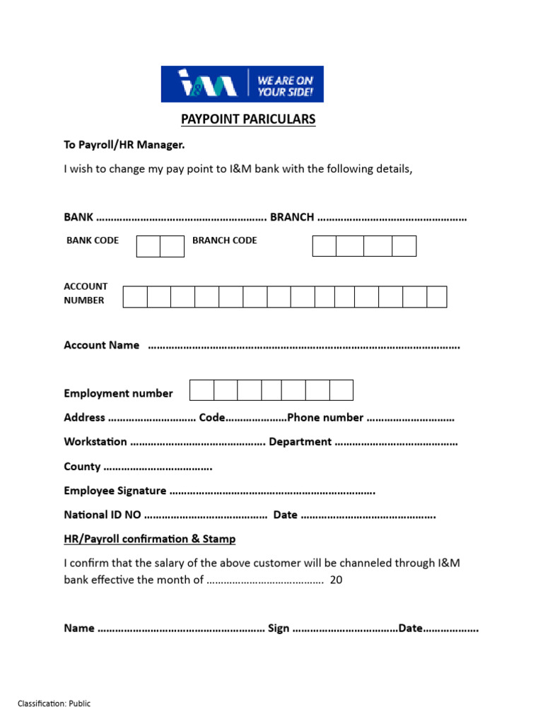Change of Paypoint Form (2) | PDF
