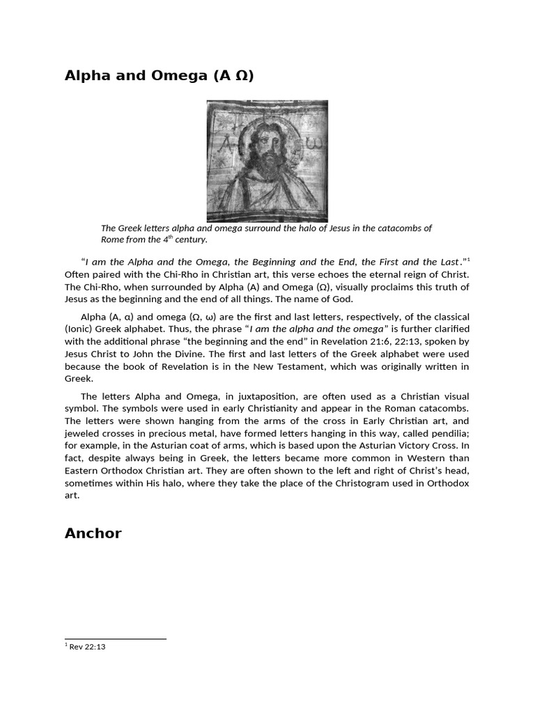 Alpha and Omega Anchor Ashes | PDF | Christian Belief And Doctrine ...