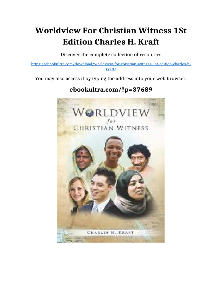 Worldview for Christian Witness 1st Edition Charles H. Kraft Ready to ...