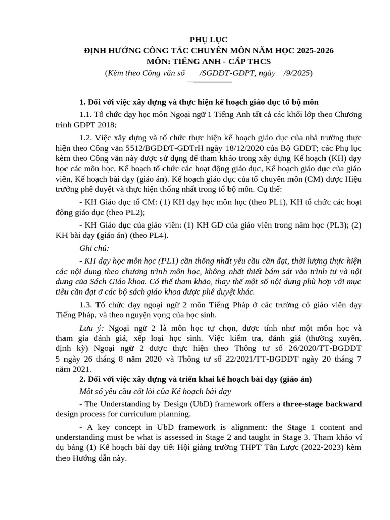 Tieng Anh THCS | PDF