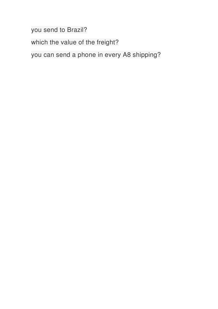 You Send To Brazil? Which The Value of The Freight? You Can Send A ...