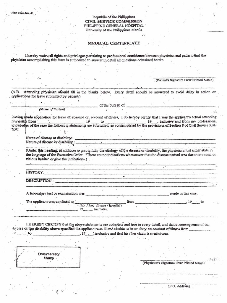 Medical Certificate Form | PDF