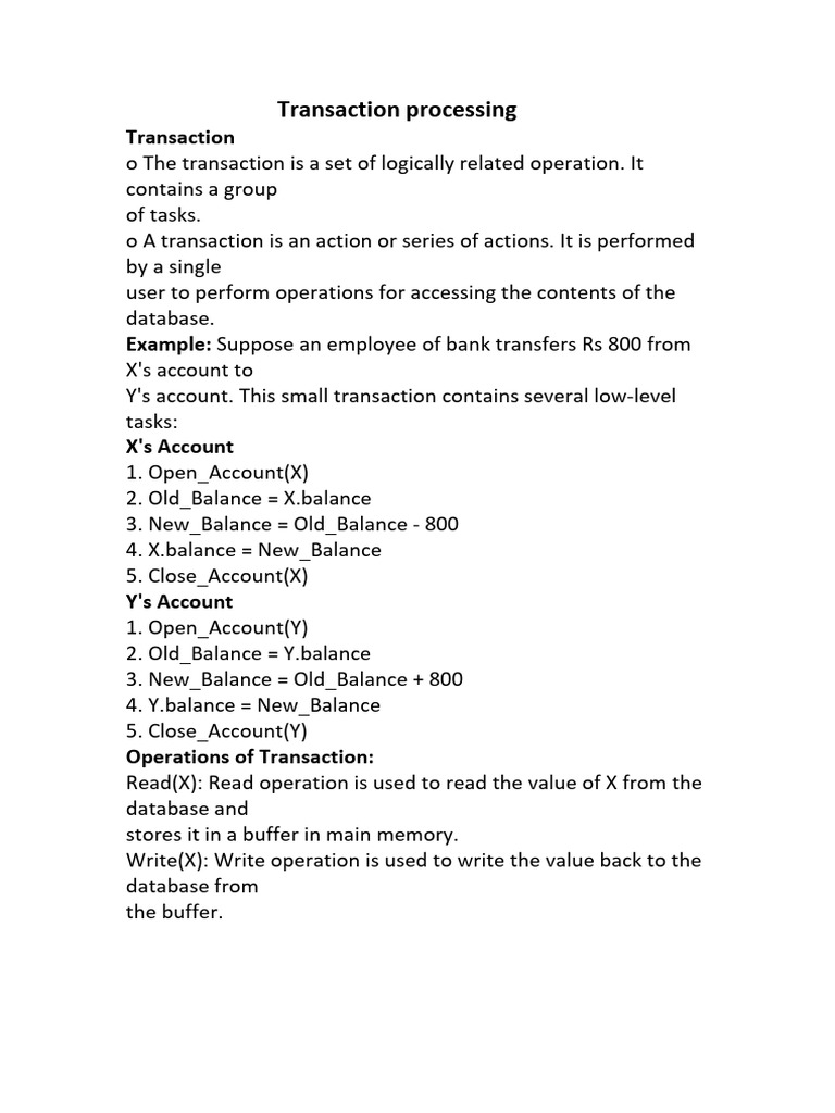 Transaction Processing | PDF | Database Transaction | Databases