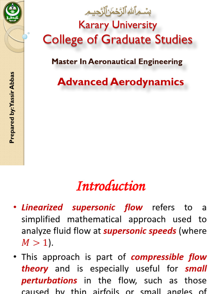 Lecture 5-Linearized Supersonic Flow | PDF | Fluid Dynamics | Aerodynamics