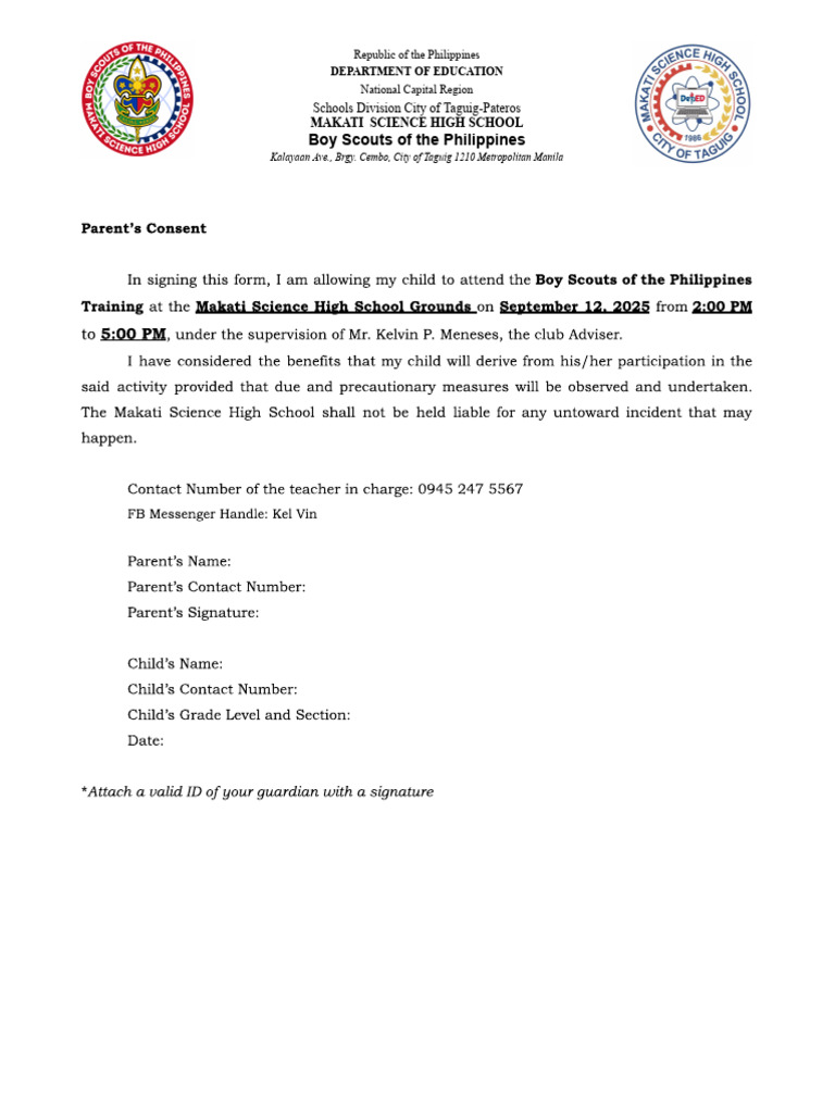 BSP Training Consent | PDF