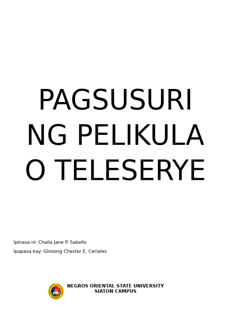 Pagsusuri Ng Pelikula o Teleserye | PDF