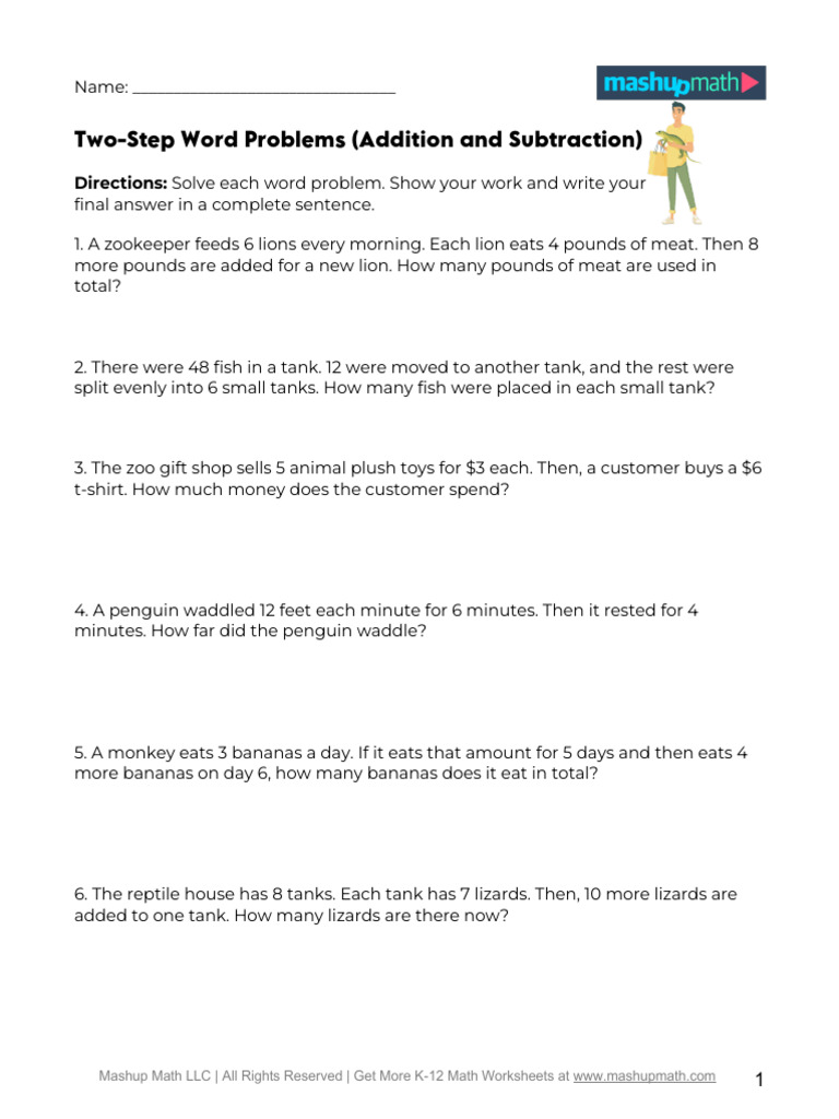 Two Step Word Problems GRADE 3 | PDF