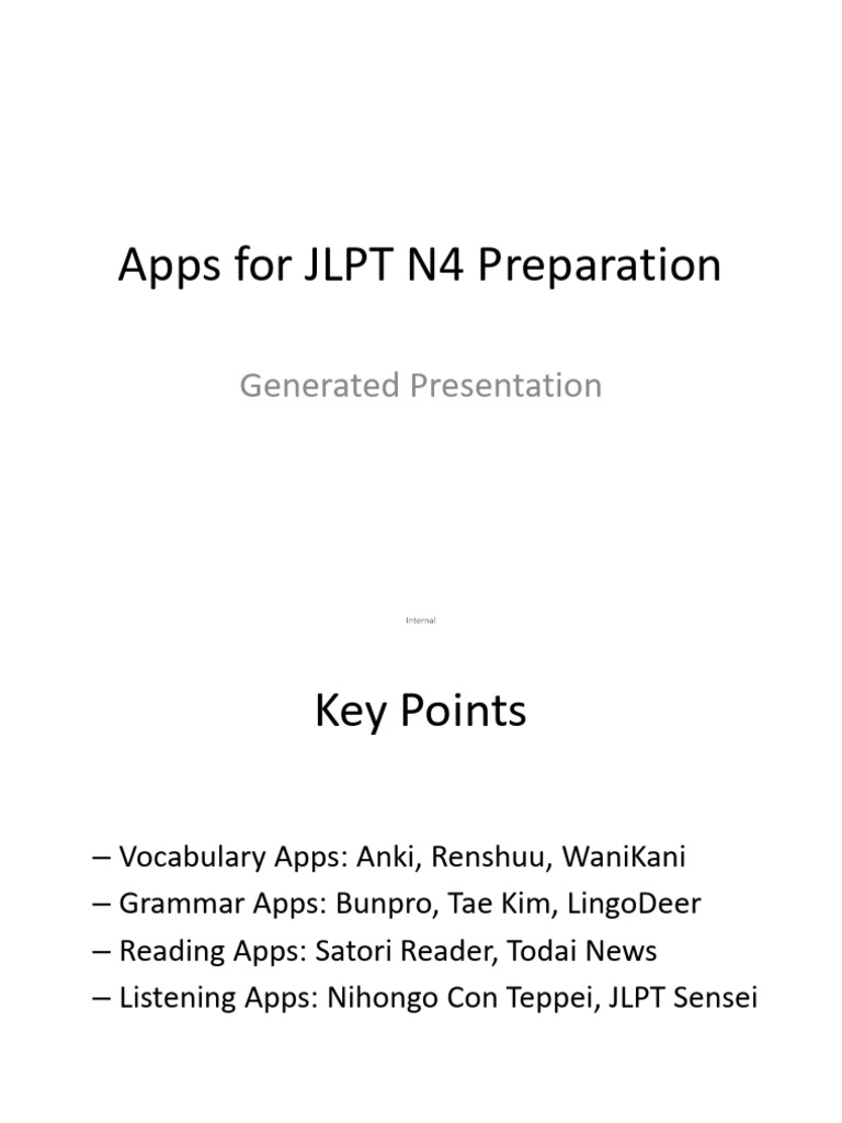 Apps for JLPT N4 Preparation | PDF