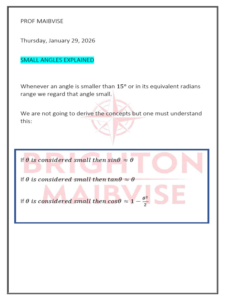 Small Angles Xplained | PDF