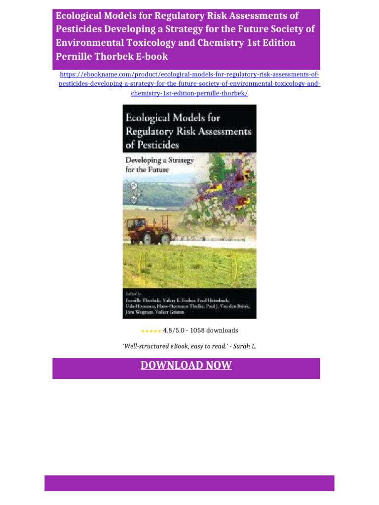 Ecological Models for Regulatory Risk Assessments of Pesticides ...