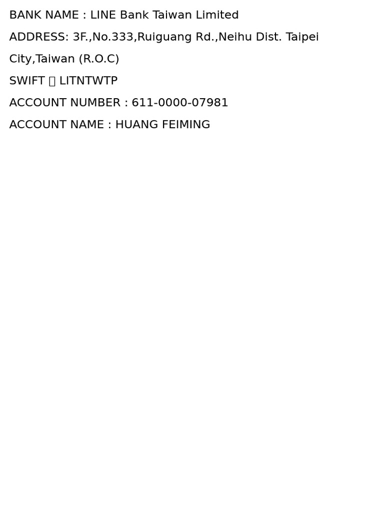 Line Bank Account | PDF