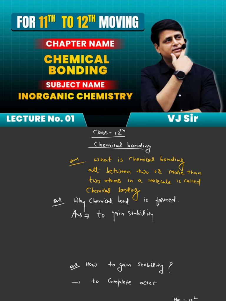 Chemical Bonding - L-01 (Class Notes) - Introduction and Classification ...