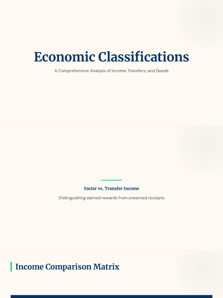 Economic Classifications | PDF