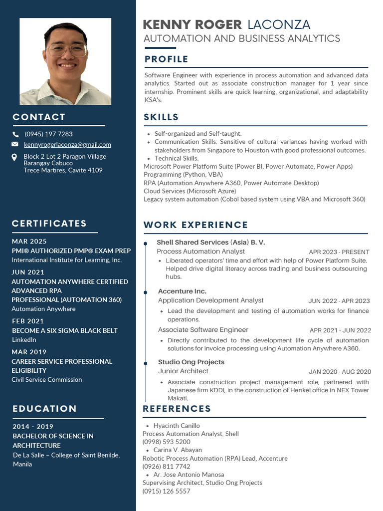 2025-07-01 Resume Kenny Roger Laconza.pdf | PDF | Software Engineering ...