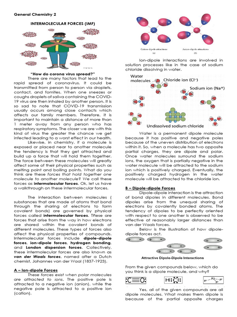 General Chemistry 2 InterMolecular Forces Lecture Q1 | PDF ...