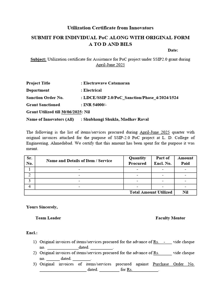 Utilization Form-2 Nil | PDF