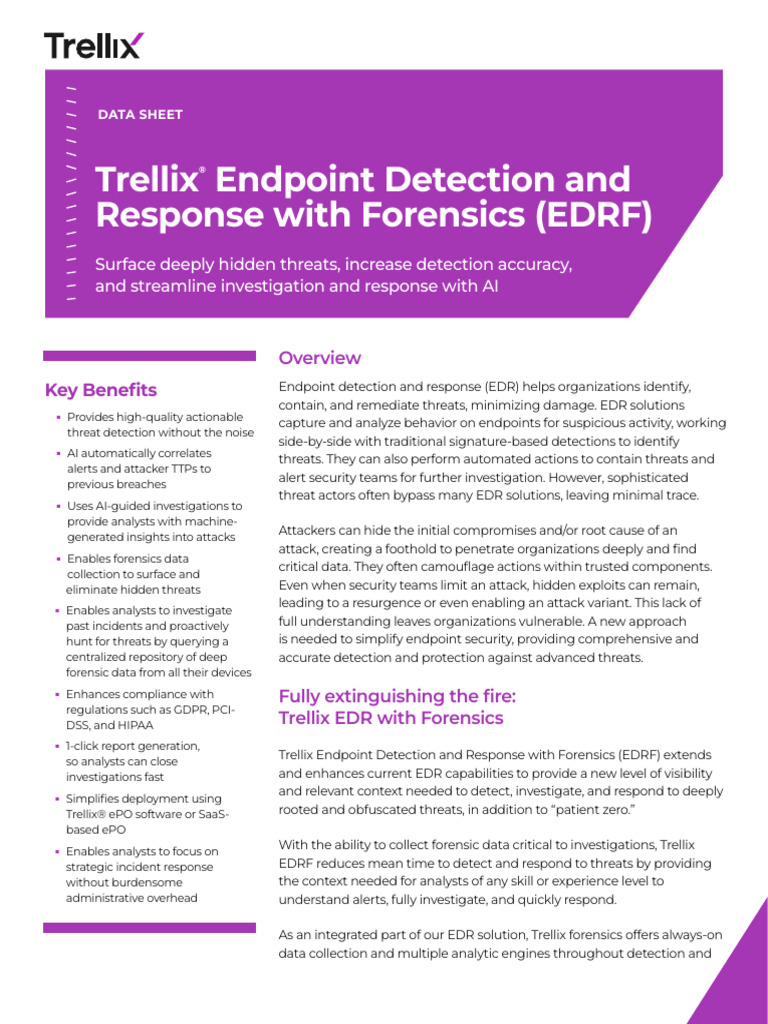 Trellix Endpoint Detection and Response Datasheet | PDF | Computer ...