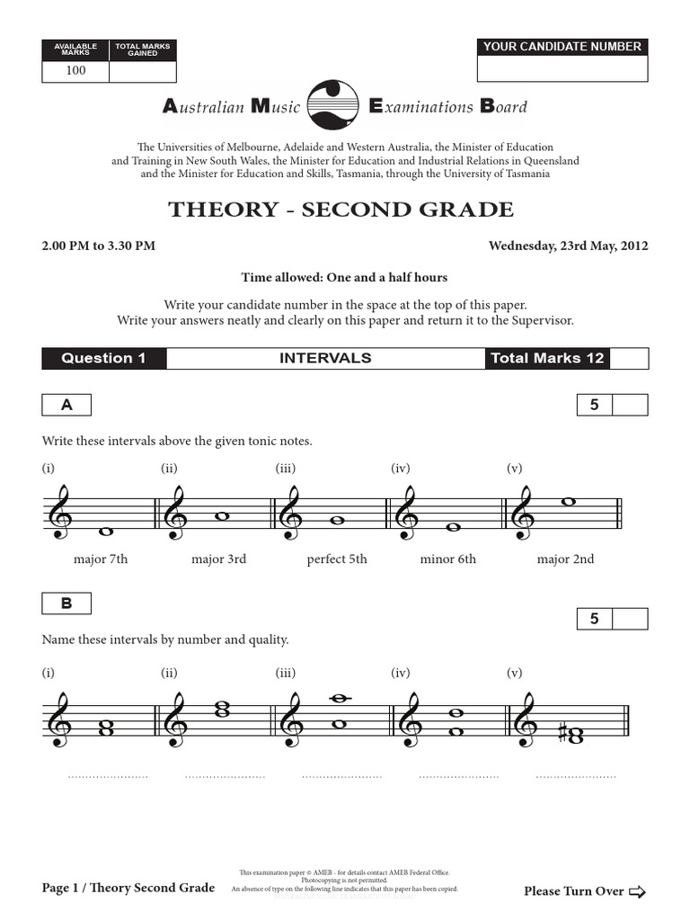 Grade 2 Theory of Music | PDF | Scale (Music) | Music Theory