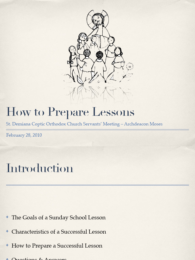 How to Prepare a Sunday School Lesson7925 | PDF | Jesus | Bible