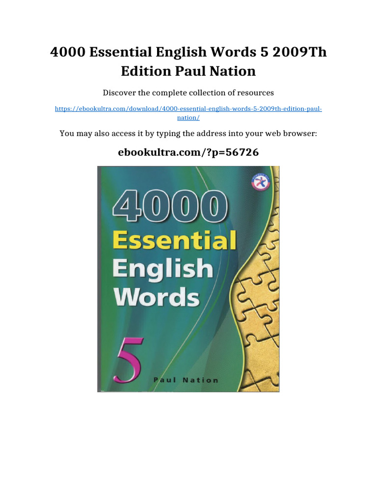 4000 Essential English Words 5 2009th Edition Paul Nation Newest ...