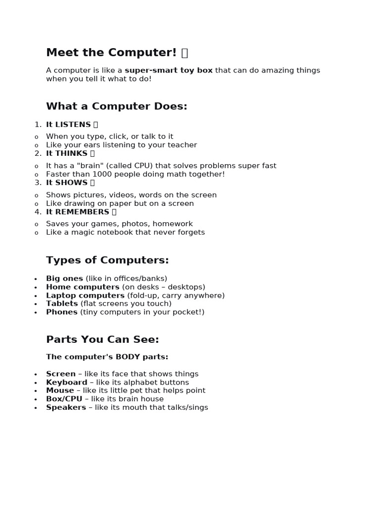 Meet The Computer Grade 2 | PDF