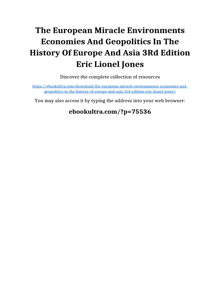 The European miracle environments economies and geopolitics in the ...