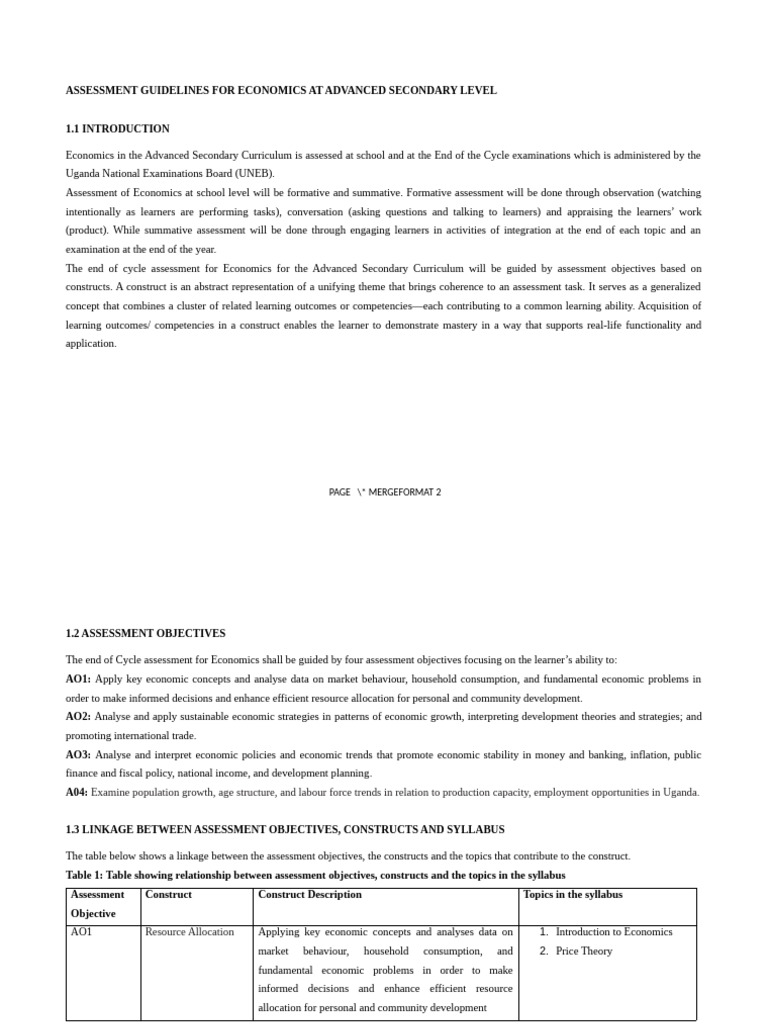 ECONOMICS Assessment Guidelines | PDF | Elasticity (Economics) | Demand
