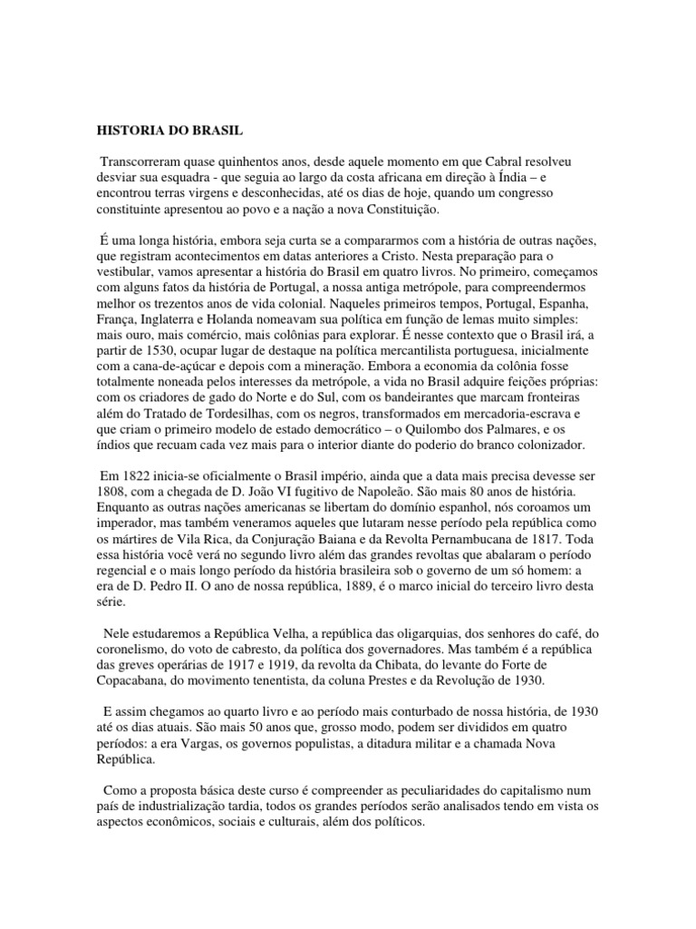 História - Apostila de História Do Brasil | PDF | Feudalismo ...