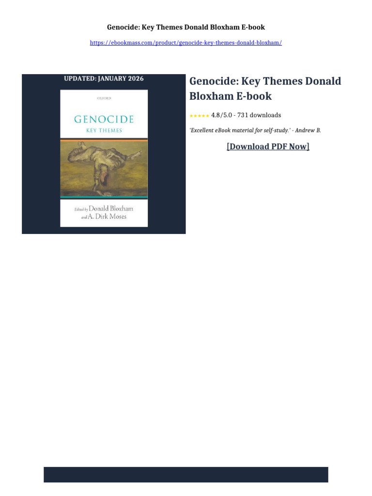 Genocide: Key Themes Donald Bloxham ebook extended chapters | PDF ...