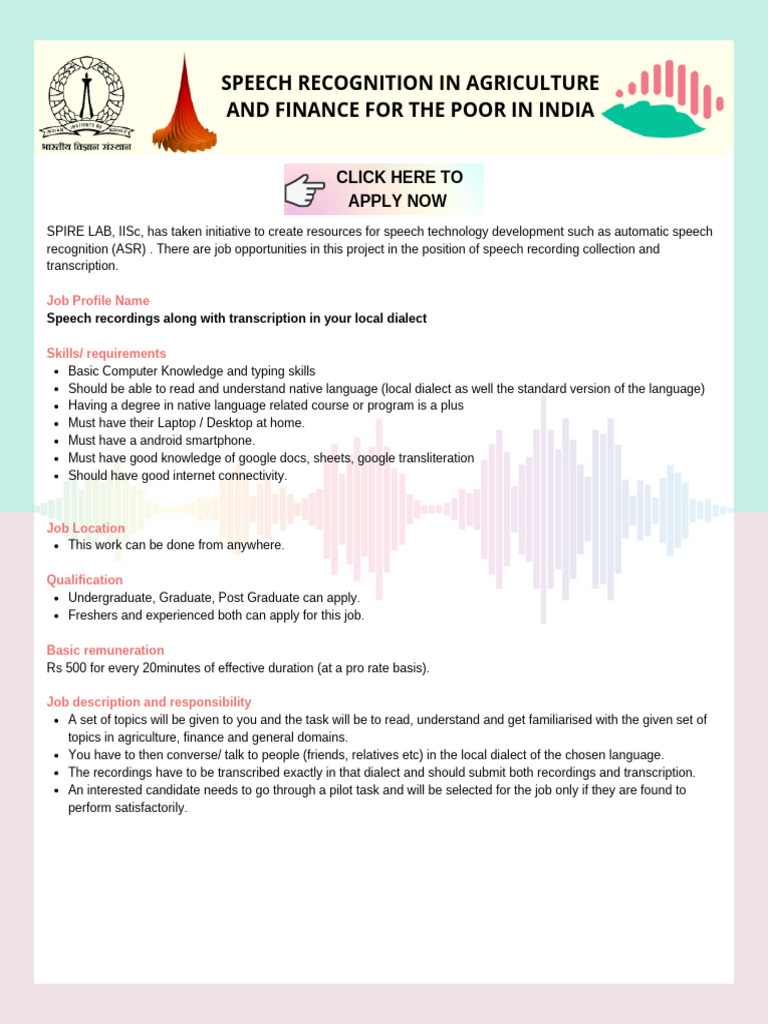 Jd for Recording+Transcription_new Plan(1) | PDF