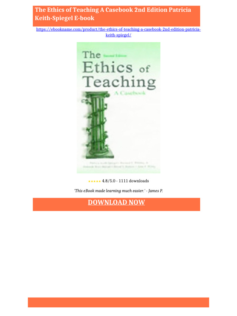 The Ethics of Teaching A Casebook 2nd Edition Patricia Keith-Spiegel ...