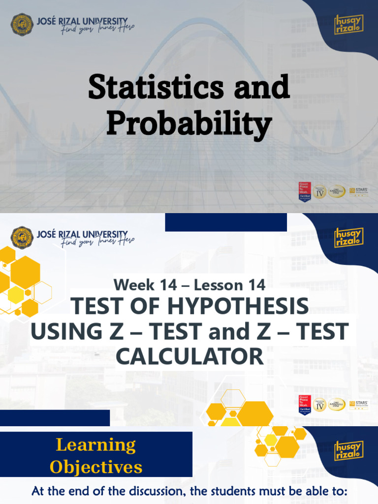 Lesson 12 - Hypothesis Testing (Z-Test) | PDF | Hypothesis ...