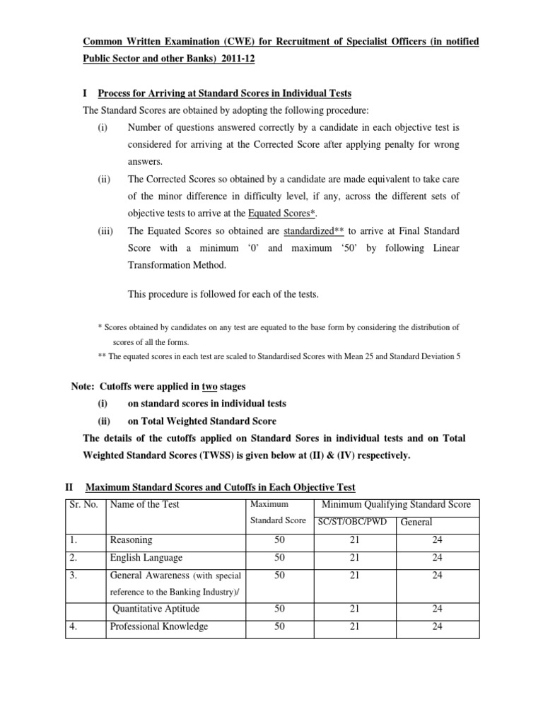 Process For Arriving at TWSS Specialist Officers | PDF