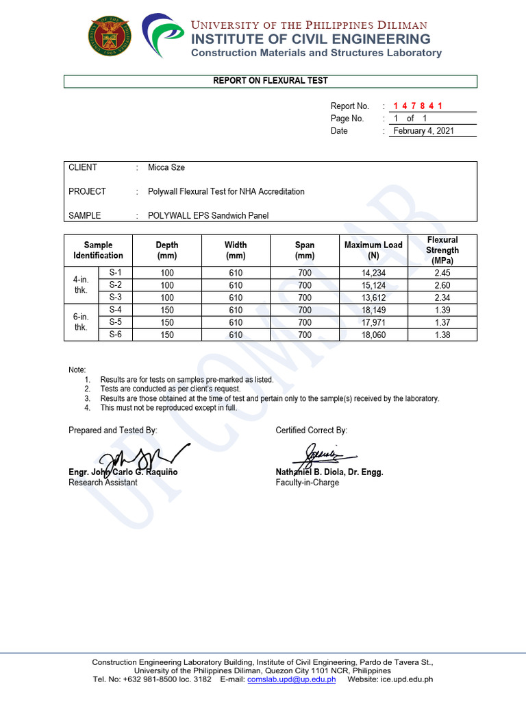 Flexural Test Report - 147841 | PDF