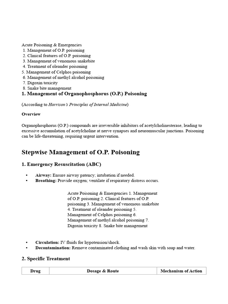 Acute Poisoning and Emergencies | PDF | Shock (Circulatory) | Methanol