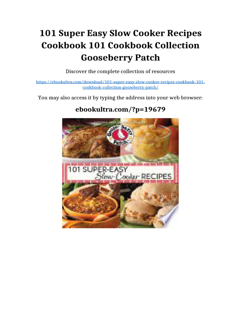 101 Super Easy Slow Cooker Recipes Cookbook 101 Cookbook Collection ...