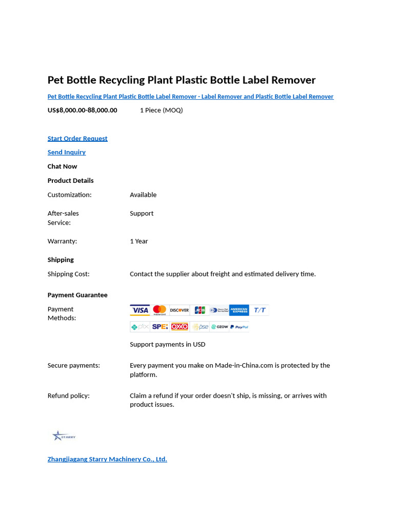 Pet Bottle Recycling Plant Plastic Bottle Label Remover | PDF