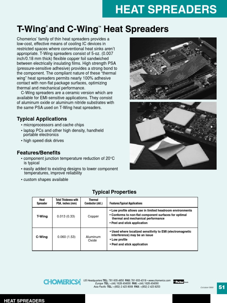 Heat Spreaders | PDF | Adhesive | Electrical Conductor