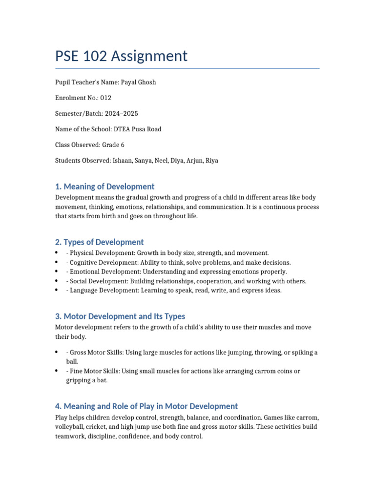 PSE 102 Assignment Payal Ghosh | PDF | Behavior Modification | Social ...