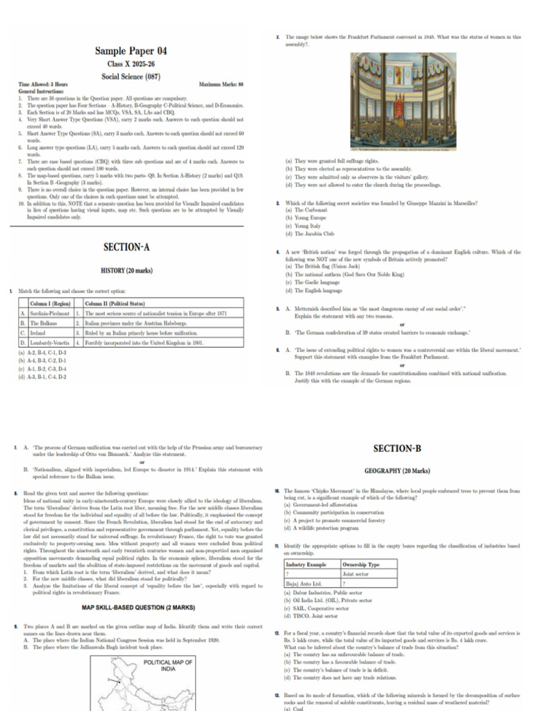 SST Sample Paper 4 | PDF
